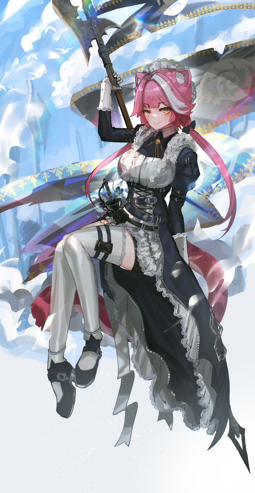 Safebooru - 1girl absurdres advarcher alternate costume alternate hairstyle animal ear fluff ...