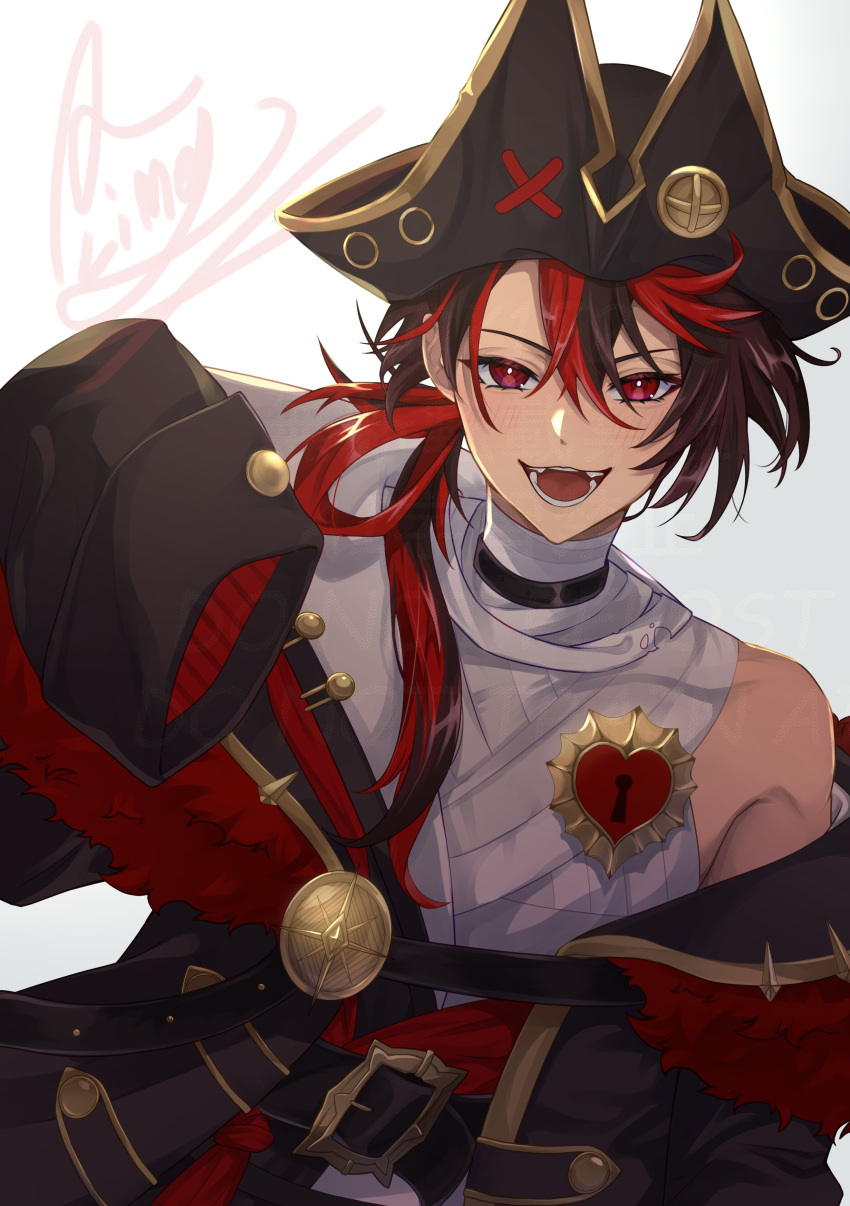 Safebooru - 1boy absurdres alimel black coat black hair coat hat ...