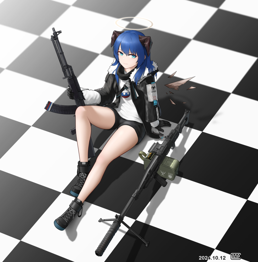 Safebooru - 1girl absurdres ammunition belt ammunition box angel ankle boots arknights arm ...