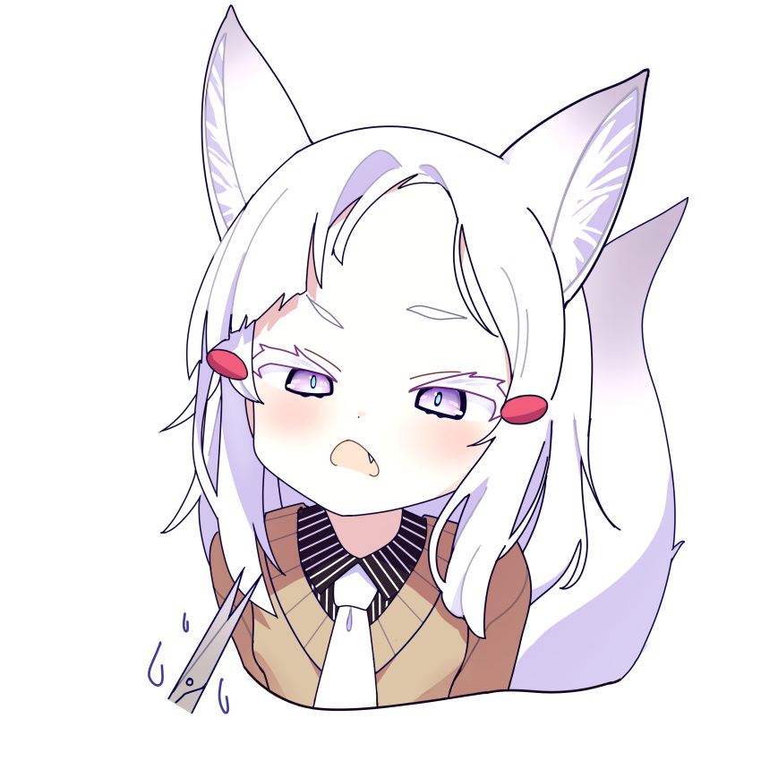 Safebooru - 1girl absurdres animal ears cross (vgne4542) cutting hair ...