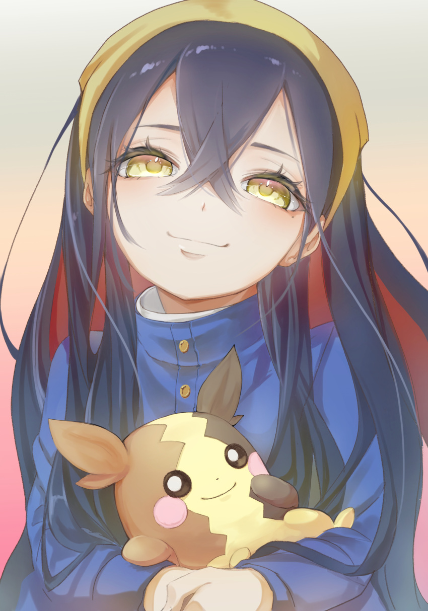 Safebooru - 1girl absurdres black hair blue jacket carmine (pokemon) closed mouth colored inner ...