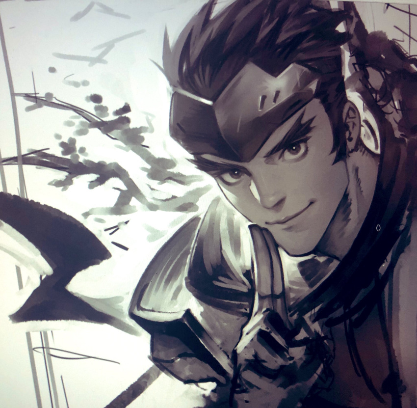 Safebooru - 1boy arm up closed mouth commentary request fingerless ...