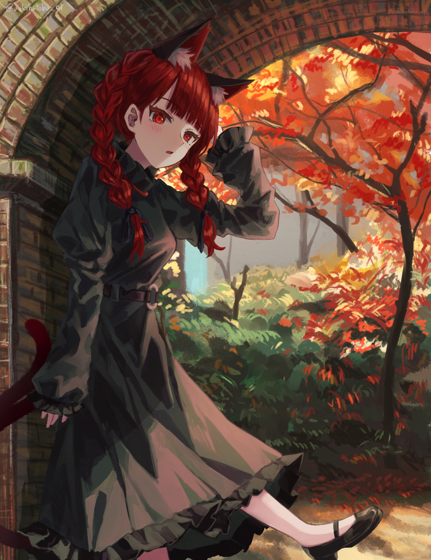 Safebooru - 1girl absurdres animal ear fluff animal ears aokihatoba 01 black bow black footwear ...