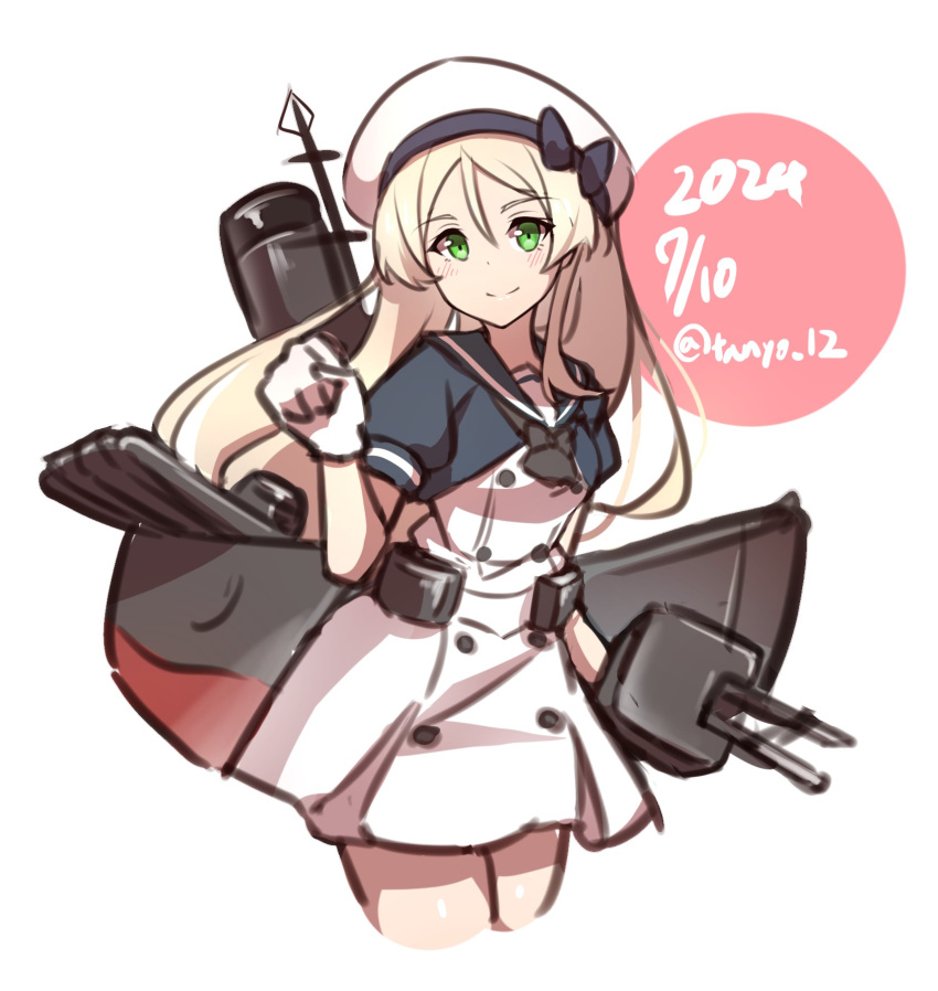Safebooru - 1girl adapted turret black neckerchief black sailor collar blonde hair blue jacket ...