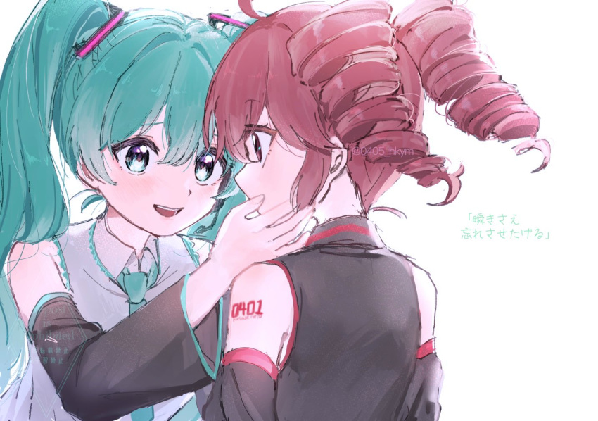 Safebooru - ahoge arm tattoo black shirt black sleeves blue eyes blue ...