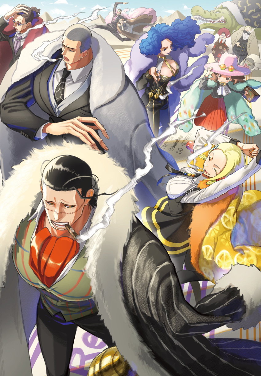 Safebooru - 4girls 6+boys ^ ^ absurdres arms up ascot bananawani (one ...