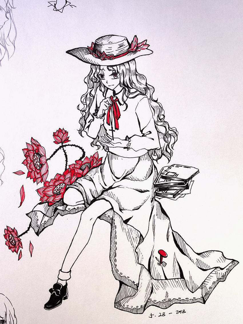 Safebooru - 1256310514 1girl absurdres book collared shirt commentary ...