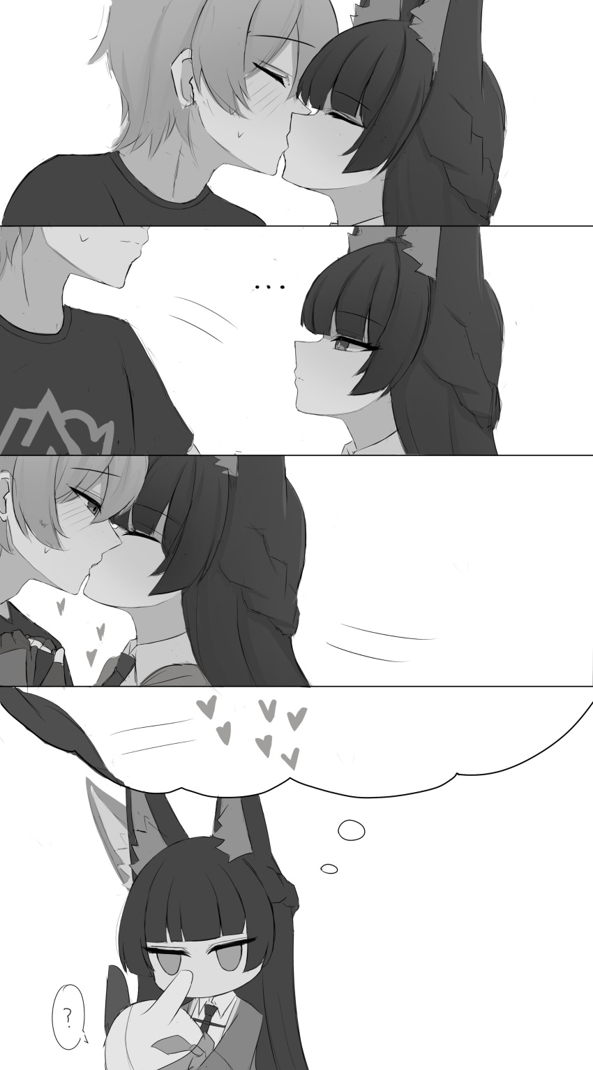 Safebooru - 1boy 1girl 1other ? absurdres animal ear fluff animal ears bangboo (zenless zone ...