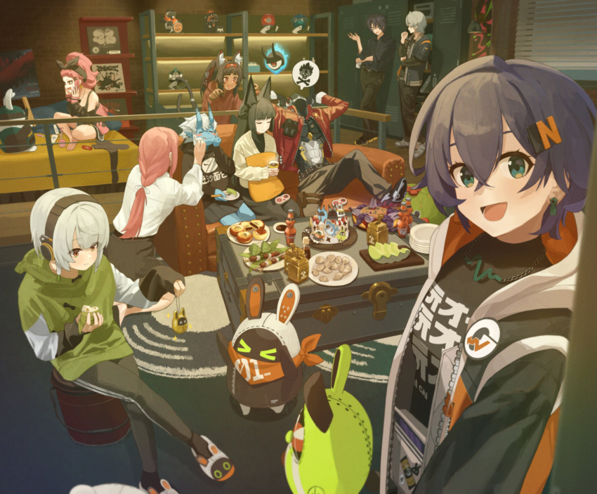 Safebooru - 3boys 6+girls :q absurdres alternate costume amillion (zenless zone zero) anby ...