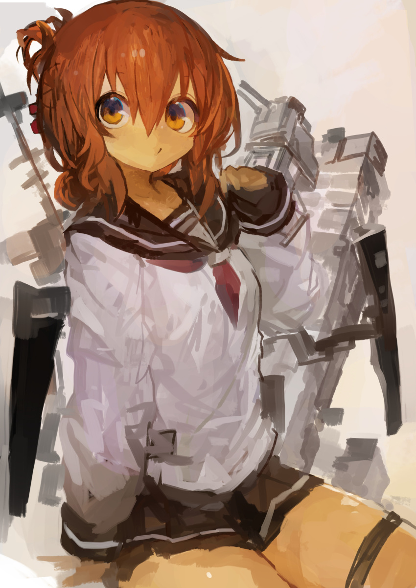 Safebooru - 1girl absurdres black sailor collar black skirt brown eyes brown hair cowboy shot ...