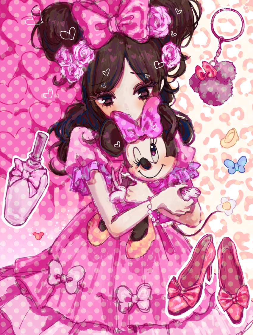 Safebooru - 1girl akubichan cute animal ears black hair bow disney ...