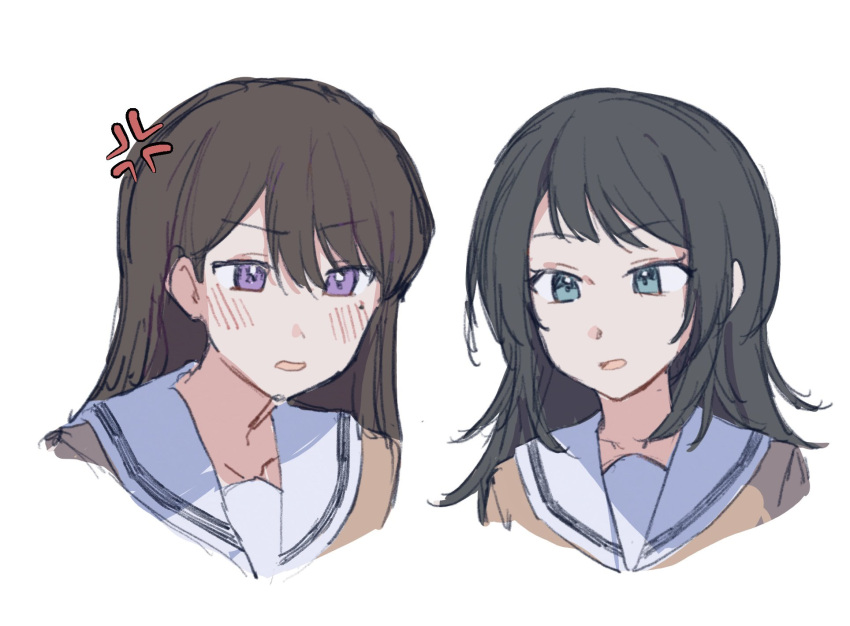 Safebooru - anger vein bang dream! bang dream! it's mygo!!!!! black hair blue eyes blush brown ...