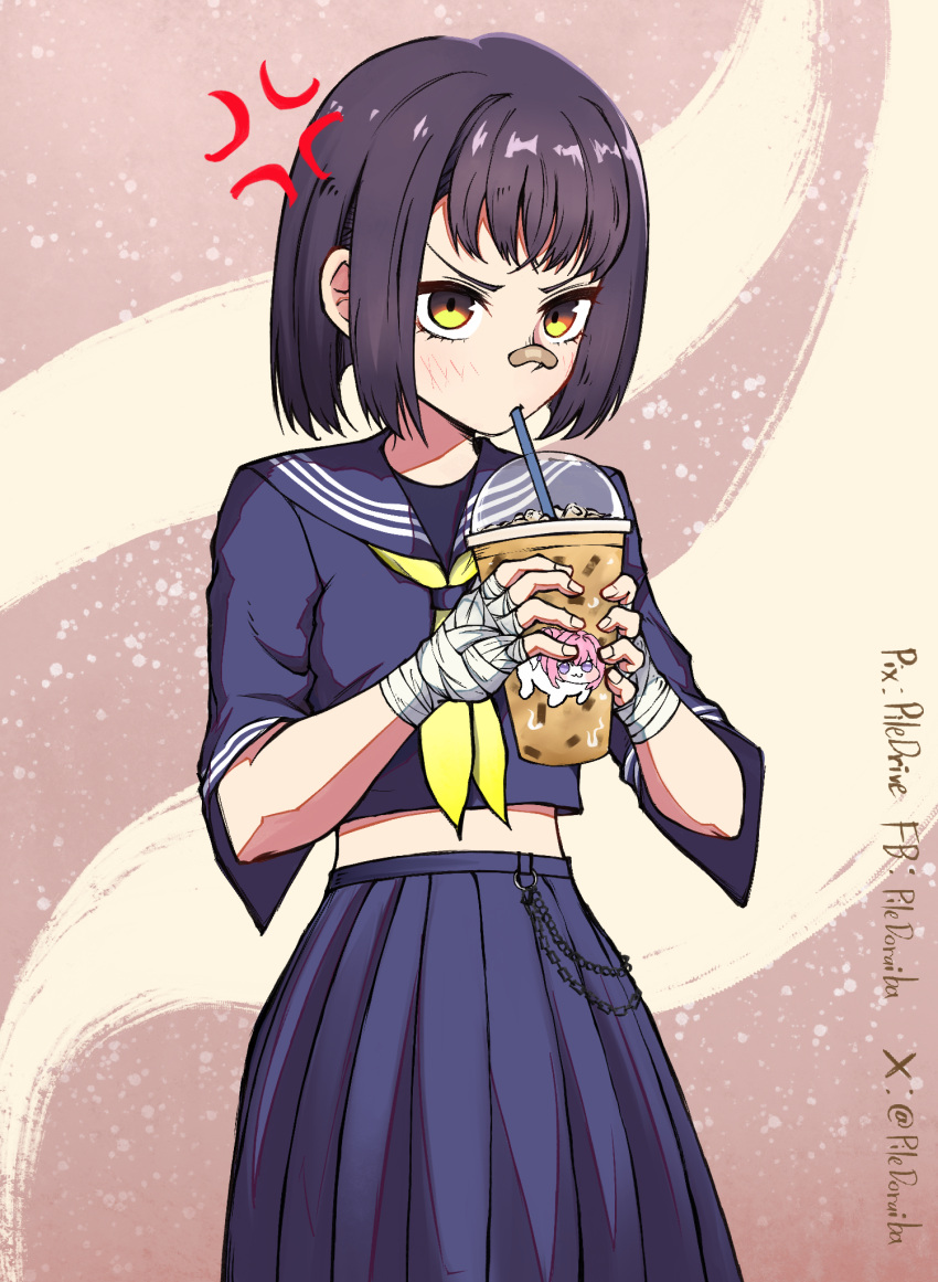 Safebooru - 1girl alternate costume anger vein angry artist name ...