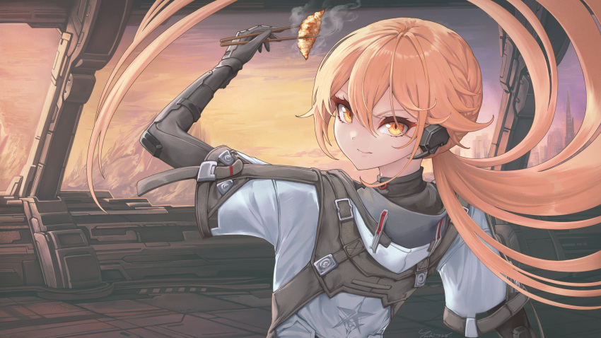 Safebooru - 1girl absurdres blonde hair check commentary chopsticks ...