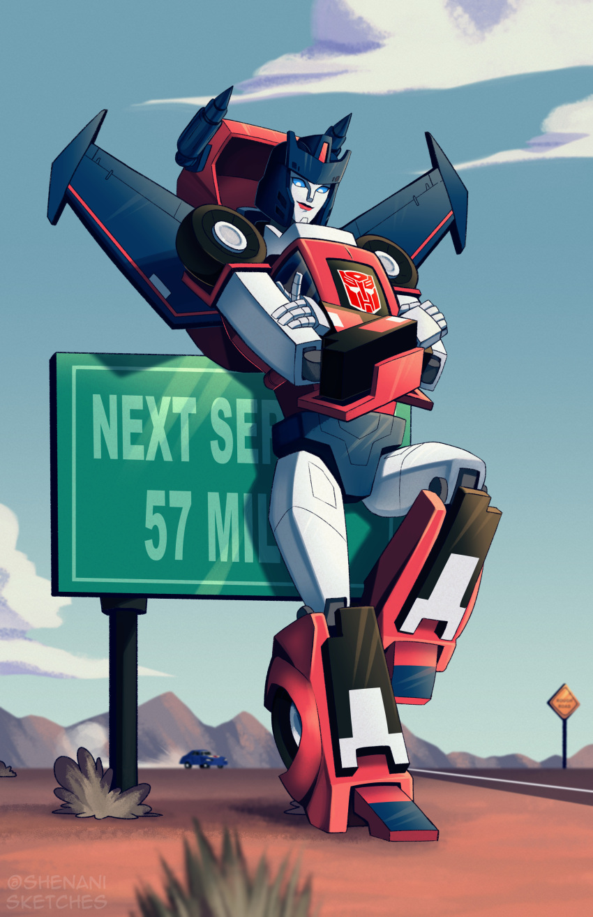 Safebooru - absurdres autobot blue eyes colored skin crossed arms ...