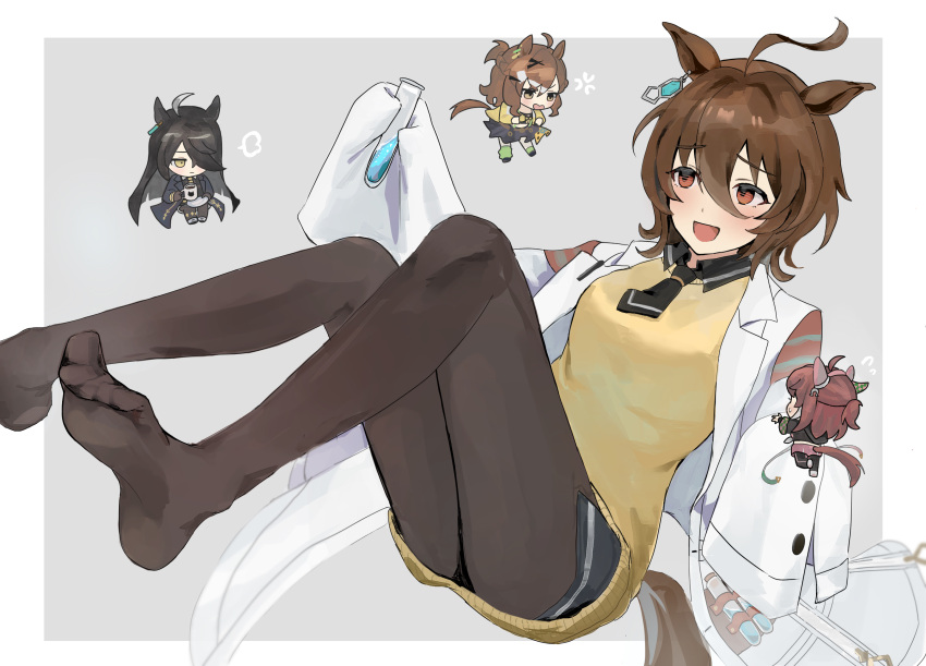 Safebooru - 4girls agnes tachyon (umamusume) anger vein angry animal ears black coat black hair ...