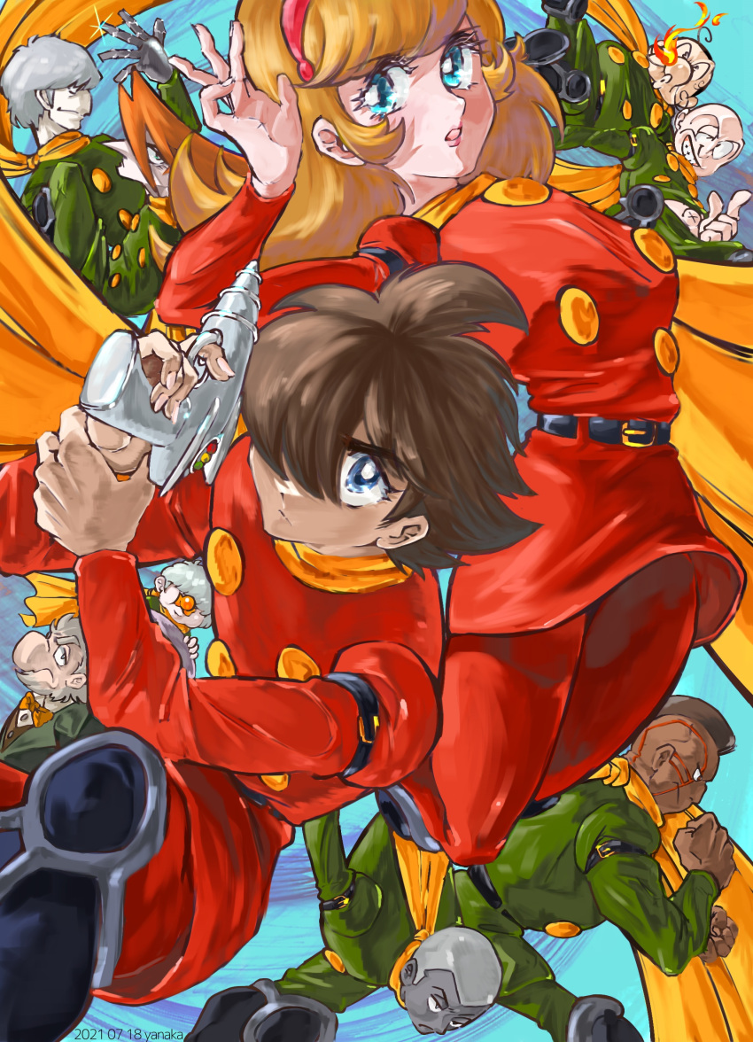 Safebooru - absurdres albert heinrich blonde hair brown hair chang changku coat cyborg cyborg ...