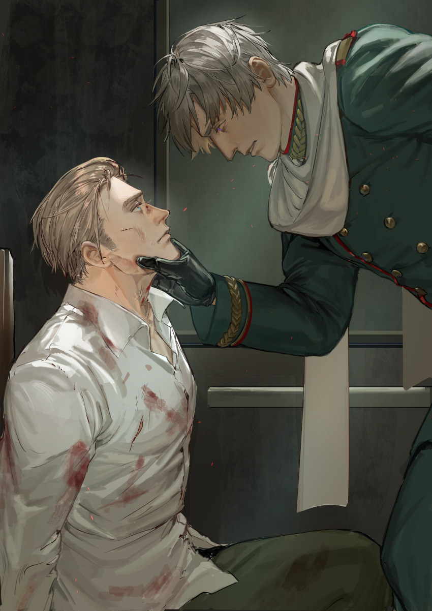 Safebooru - 2girls absurdres axis powers hetalia black gloves blonde hair blood blood on clothes ...