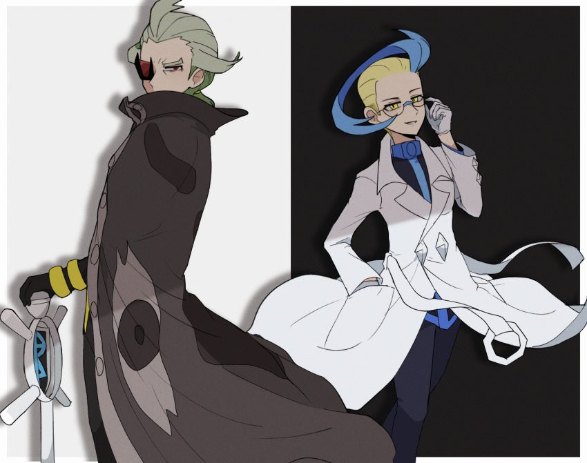Safebooru - ahoge blonde hair blue hair cane colress (pokemon) ghetsis ...