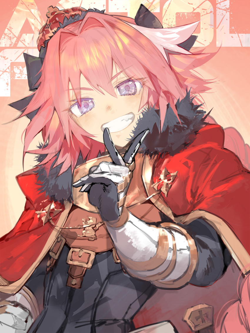 Safebooru - 1boy armor astolfo (fate) black bow black dress black gloves blush bow braid braided ...