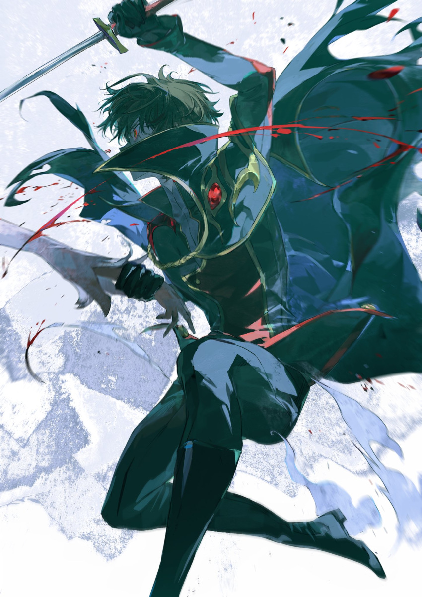 Safebooru - blood boots brown hair cape code geass geass highres ...