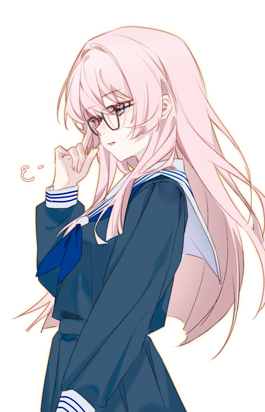 Safebooru - 1girl adjusting eyewear aged down bang dream! bang dream! it's mygo!!!!! blue ...