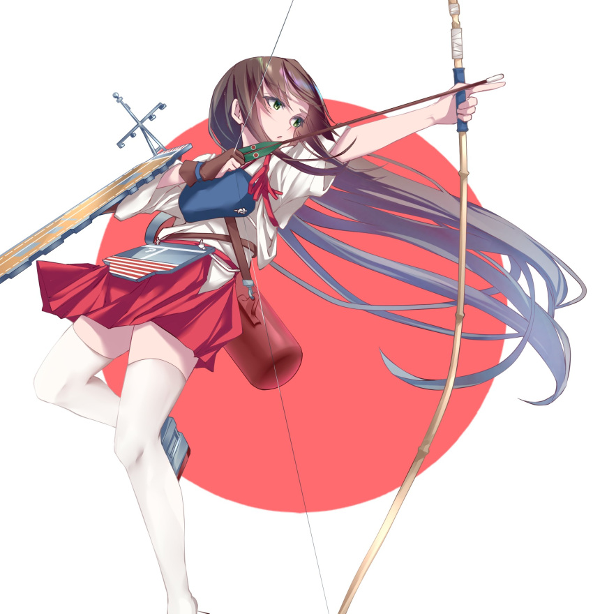 Safebooru - 001machi 1girl akagi (kancolle) archery arrow (projectile) blush bow (weapon) brown ...