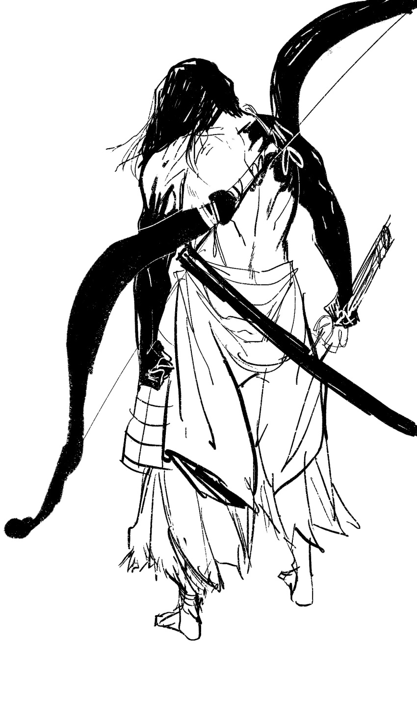 Safebooru - 1boy ashina genichirou barefoot bow bow (weapon) from ...