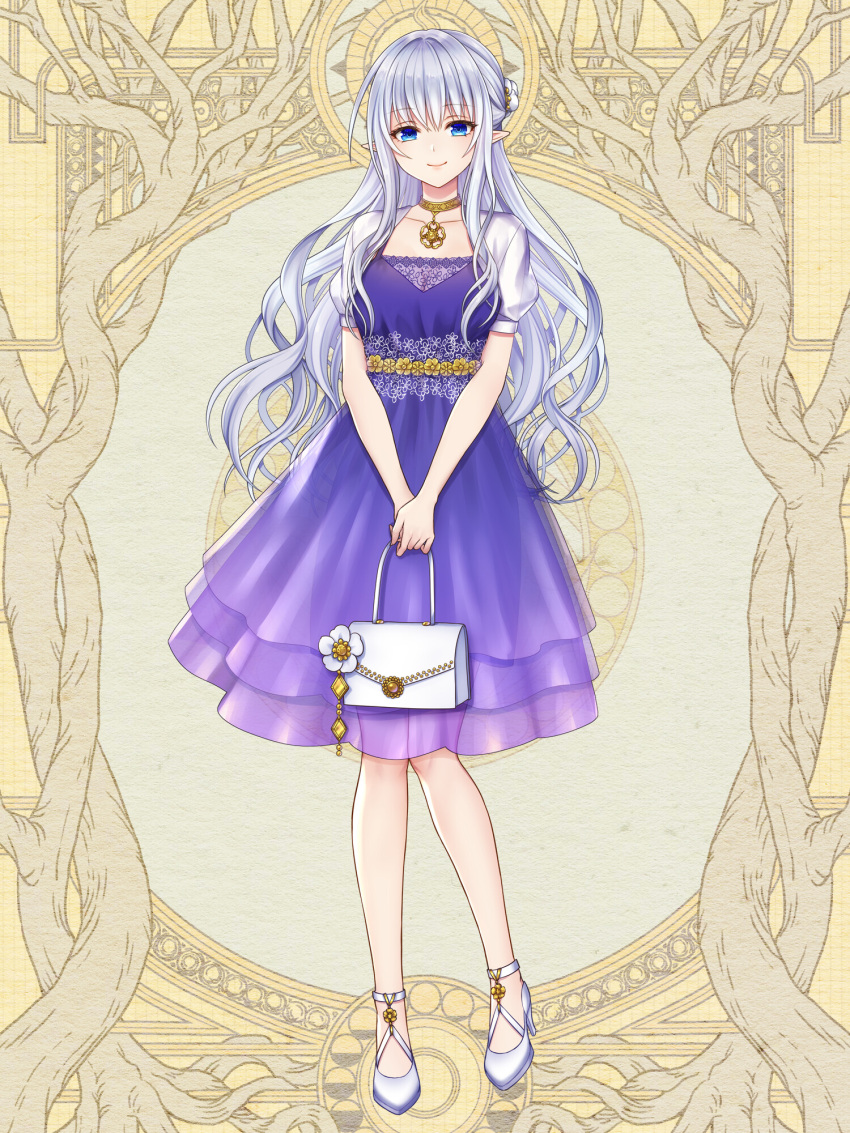 Safebooru 1girl Bag Blue Eyes Breasts Choker Dairoku Ryouhei Dress 0573