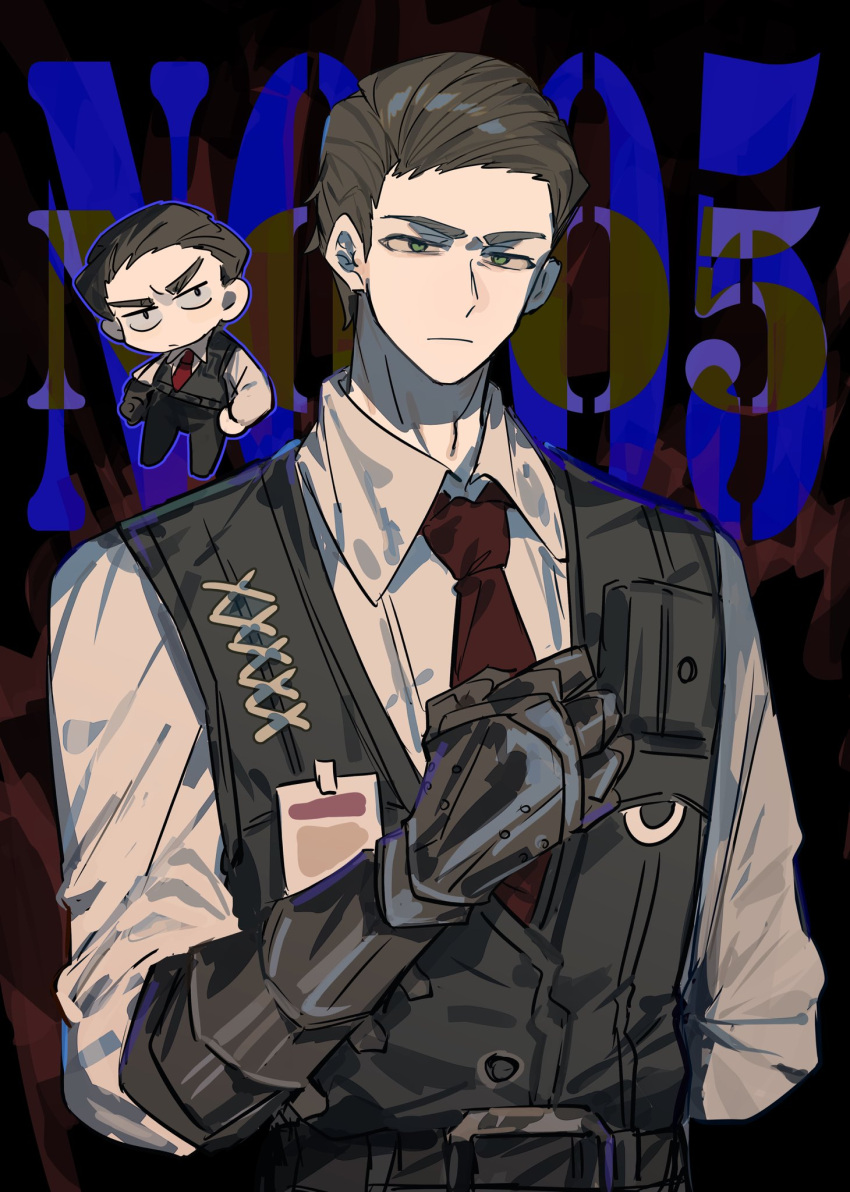 Safebooru - 1boy belt black hair chibi chibi inset clenched hand ...