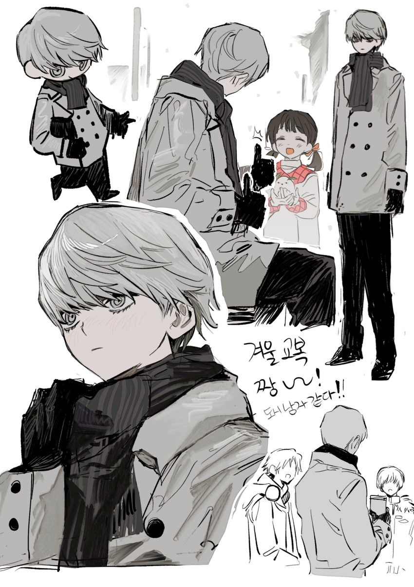 Safebooru - 1girl 3boys black gloves chibi chibi inset child closed ...