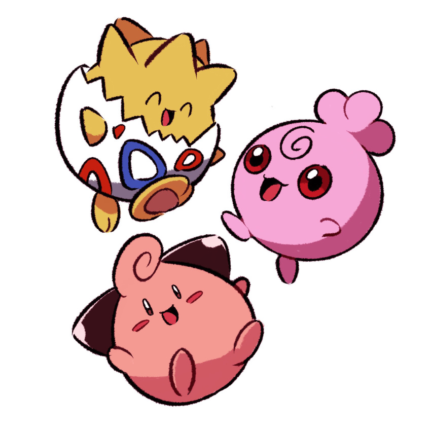 Safebooru - :d ^ ^ cleffa closed eyes colored skin commentary request ...