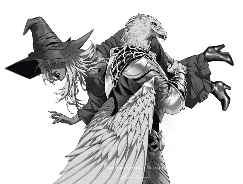 Safebooru - 1boy 1girl armor bird boy black skin carrying carrying ...