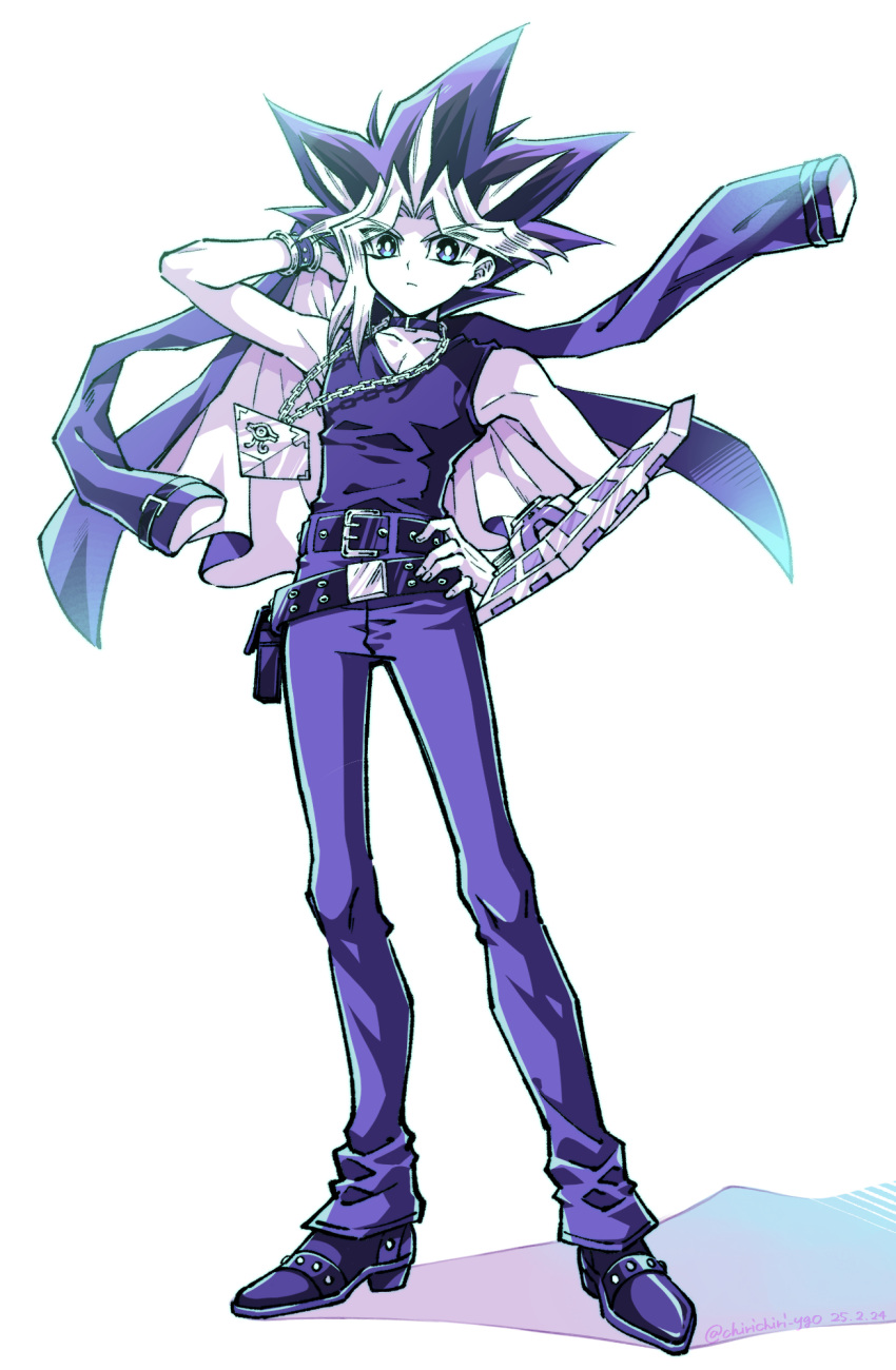 Safebooru - 1boy black shirt blue jacket blue pants blue theme ...