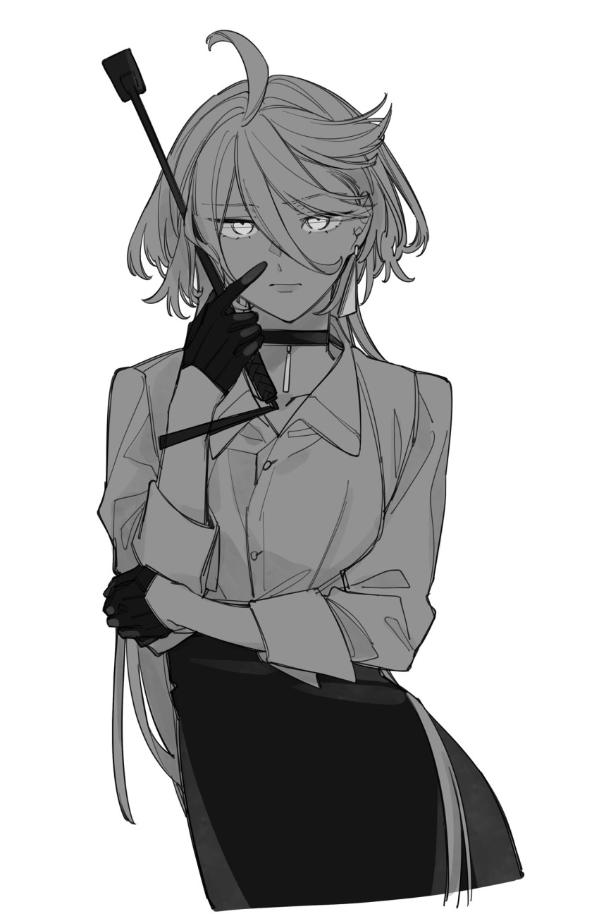 Safebooru 1girl Choker Closed Mouth Collared Shirt Commentary 7886