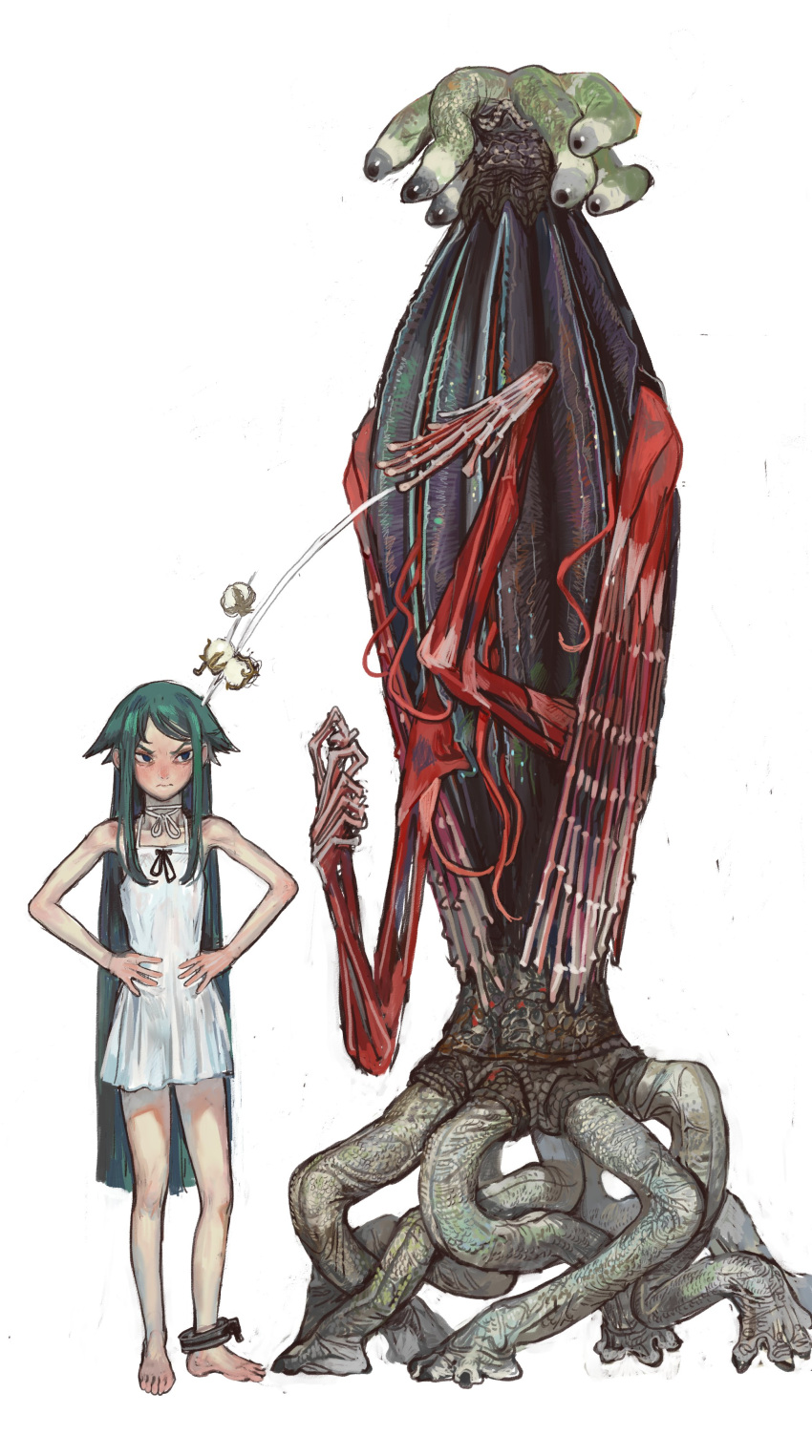 Safebooru - 1girl absurdres angry annoyed bare shoulders barefoot ...