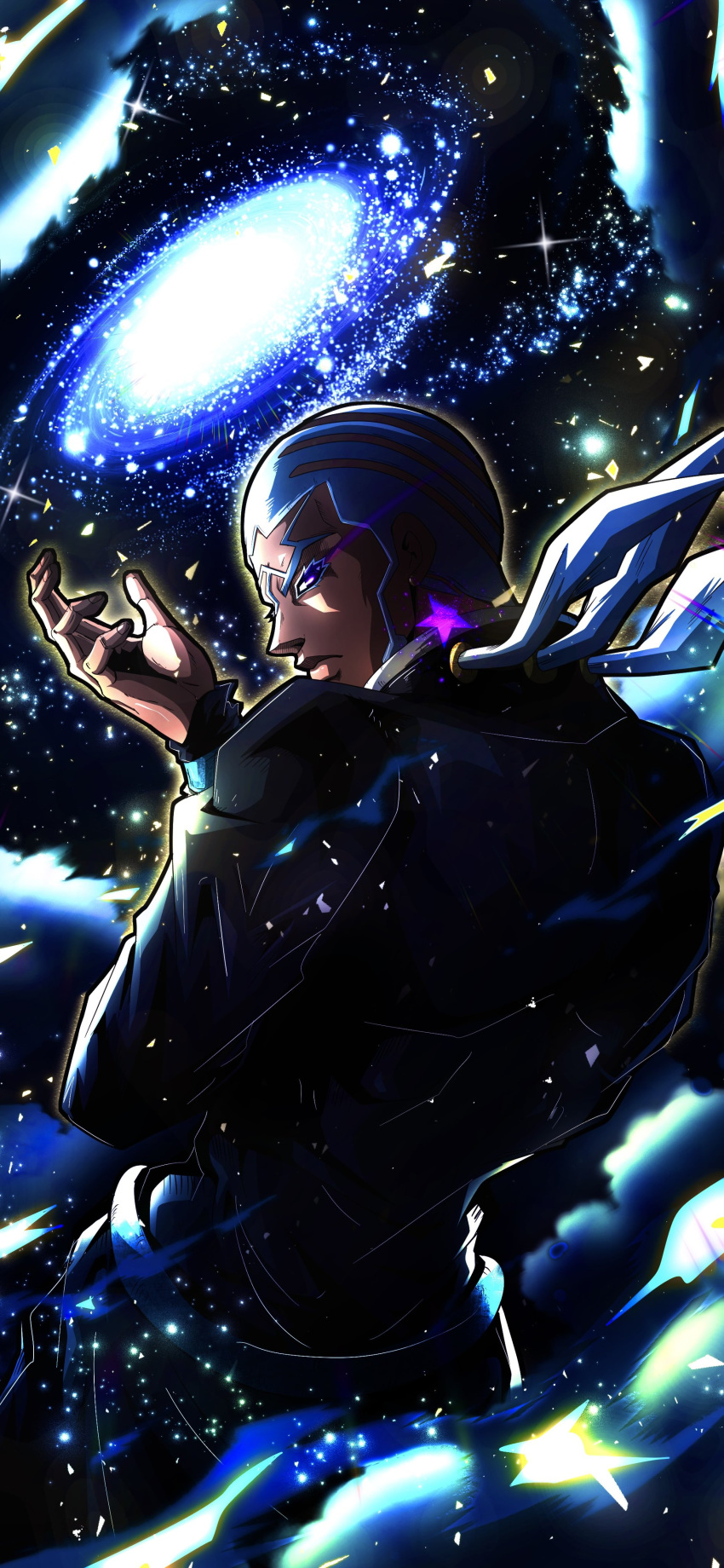 Safebooru - 1boy absurdres back birthmark black robe black sleeves ...