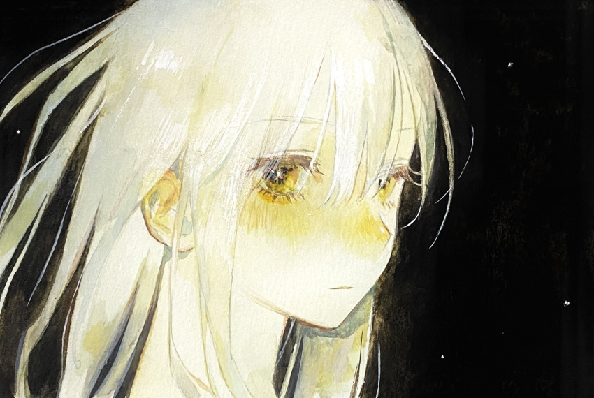 Safebooru - 1girl black background blush closed mouth expressionless ...