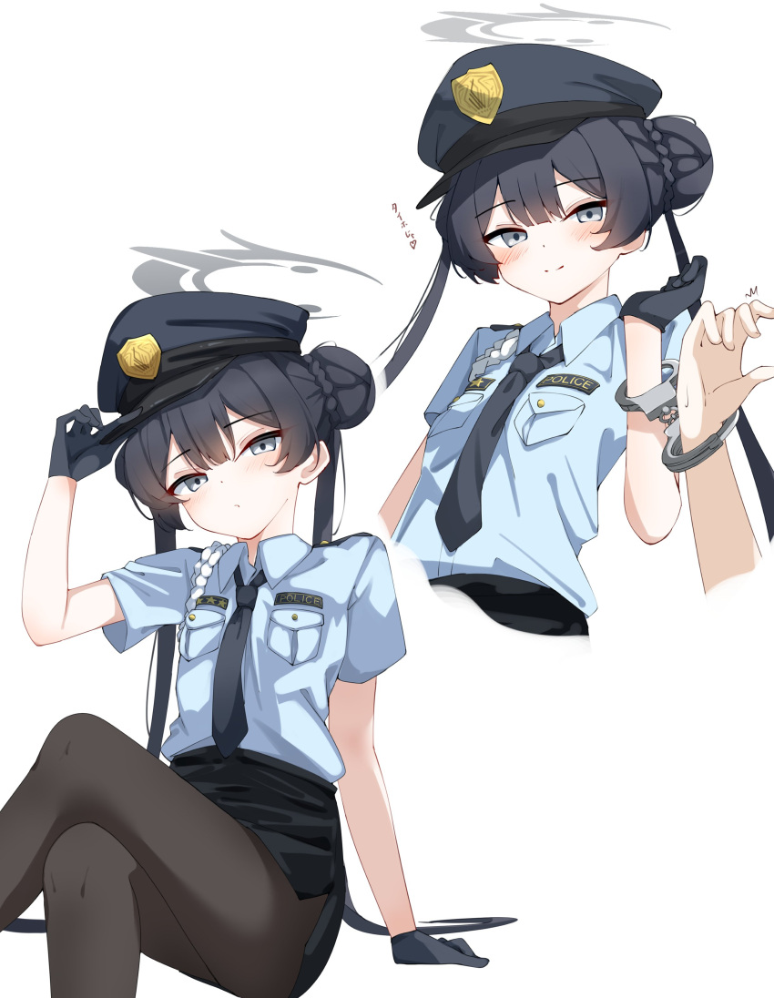 Safebooru - 1girl absurdres black hair black pantyhose blue archive blush gloves grey eyes hair ...