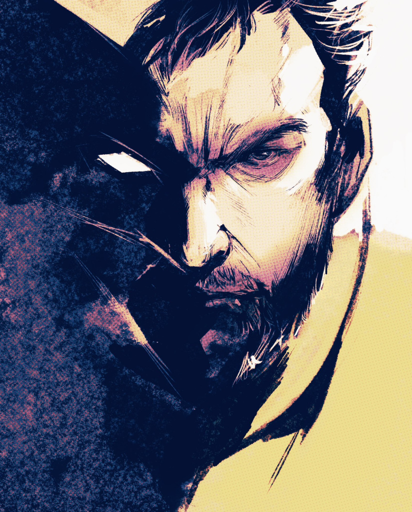 Safebooru - 1boy beard closed mouth commentary english commentary ...