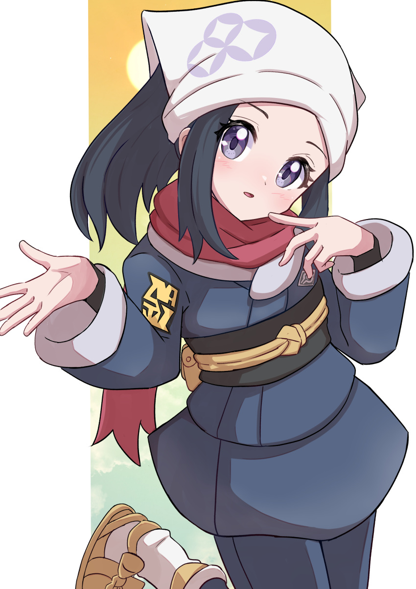 Safebooru - 1girl absurdres akari (pokemon) black hair black sash black ...
