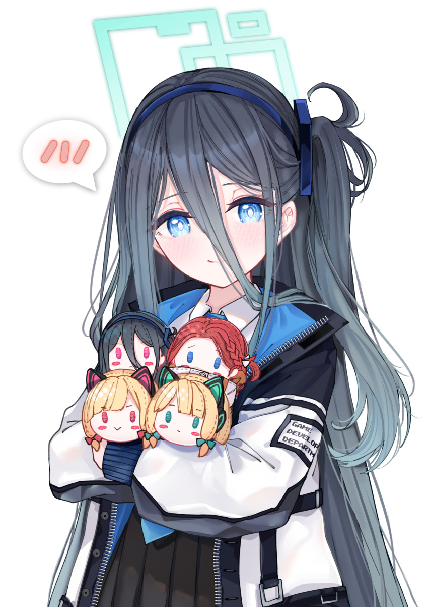 Safebooru - 1girl aris (blue archive) black skirt blue archive blue eyes blue hairband blush ...