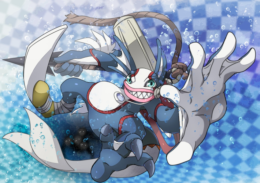 Safebooru - air bubble blue background blue eyes bubble digimon digimon ...