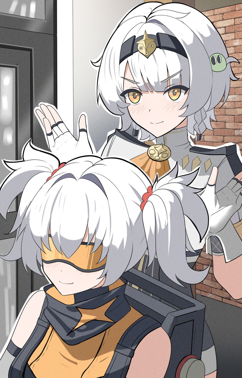 Safebooru - 2girls absurdres anby demara anby demara (silver soldier) bibitapel fingerless ...