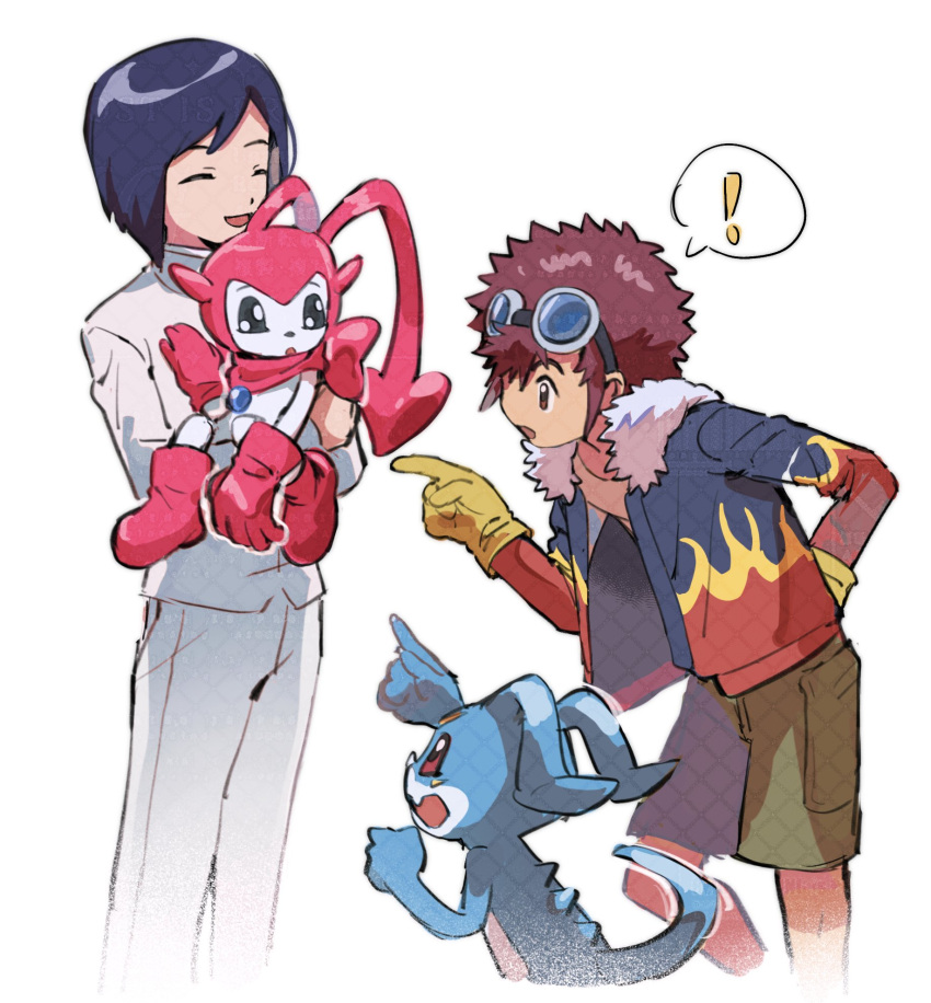 Safebooru - ! 3boys black hair blue jacket brown hair commentary ...