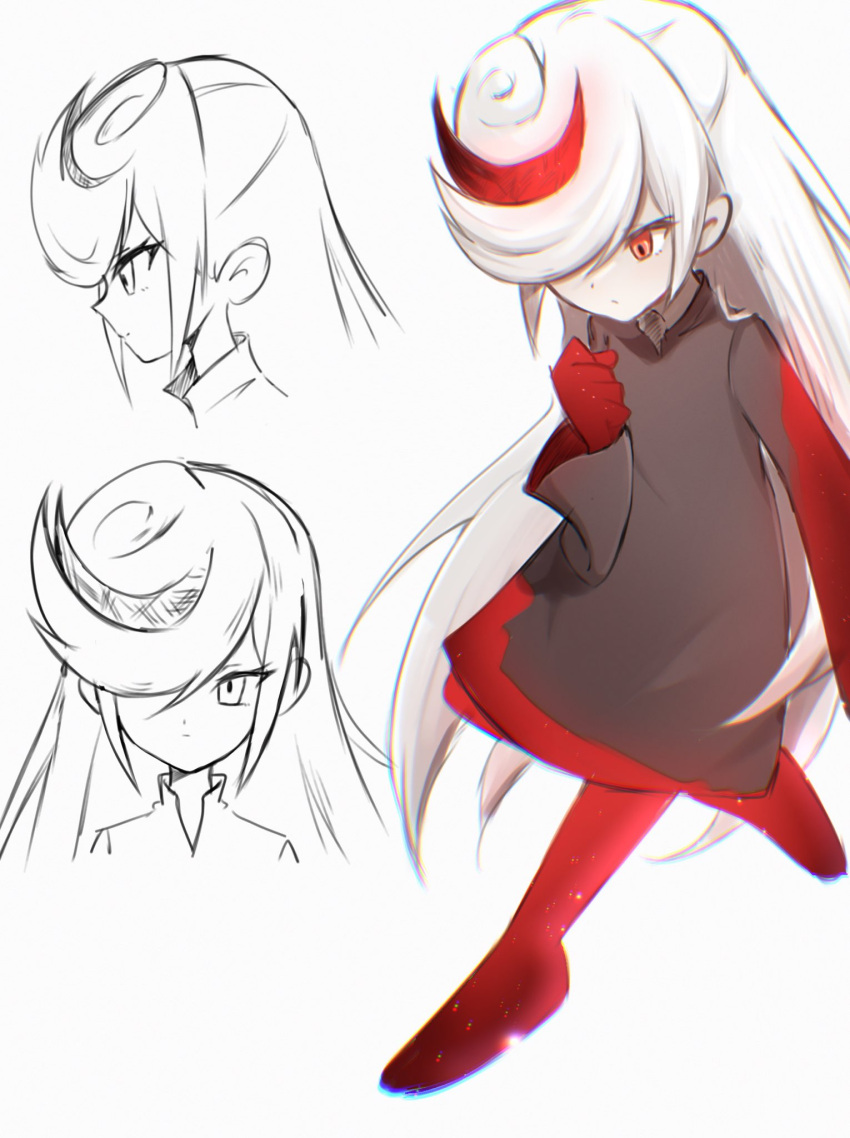 Safebooru - 1girl 5d yk5302 alternate hair length alternate hairstyle black dress clenched hand ...