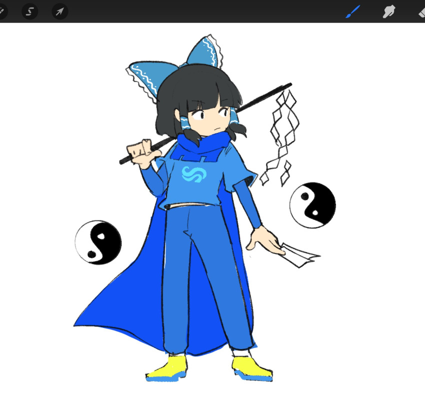 Safebooru - 1girl blue shirt bow breath full body god tier (homestuck ...