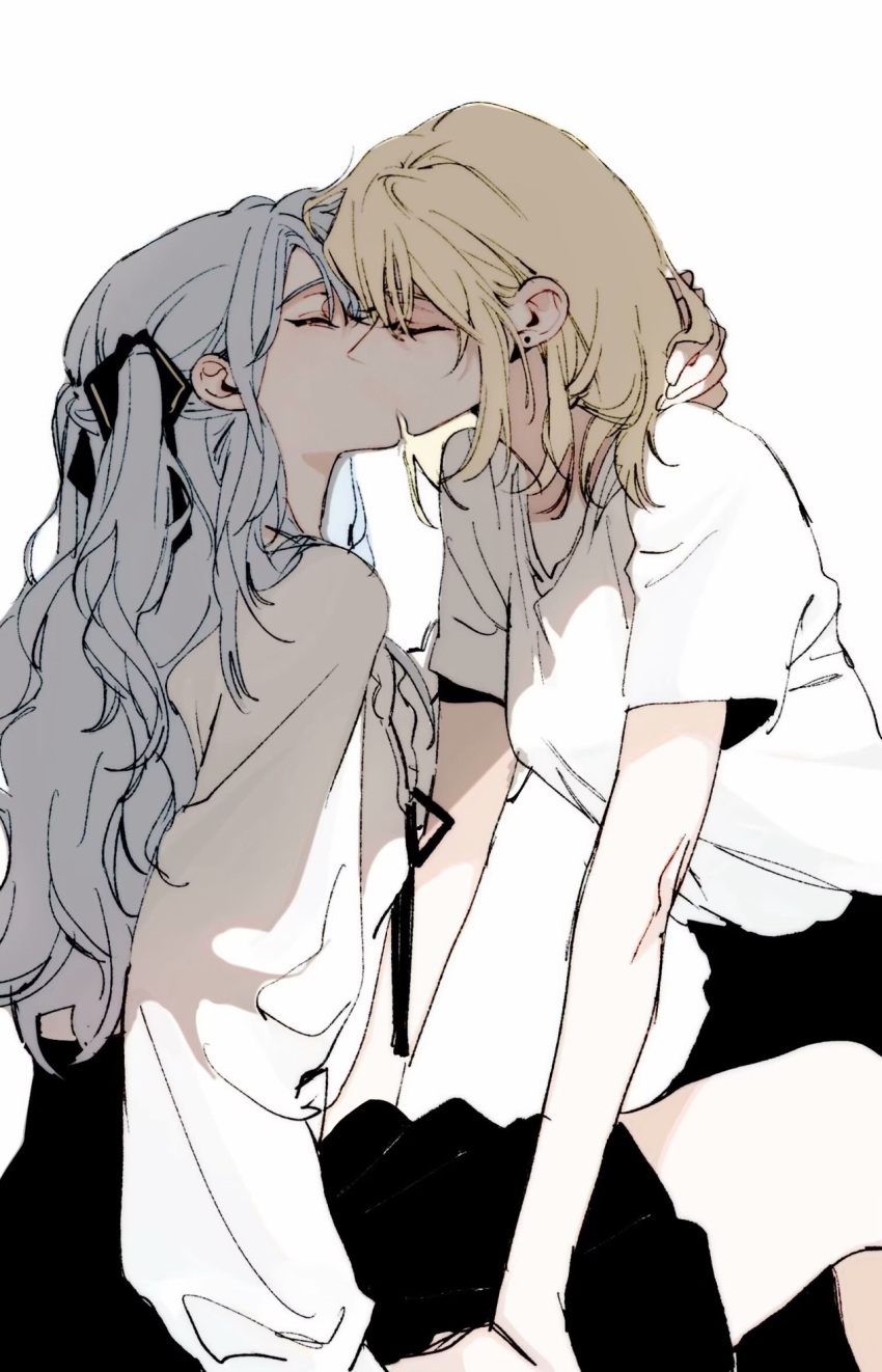 Safebooru - 2girls bang dream! bang dream! it's mygo!!!!! black ribbon blonde hair blue hair ...