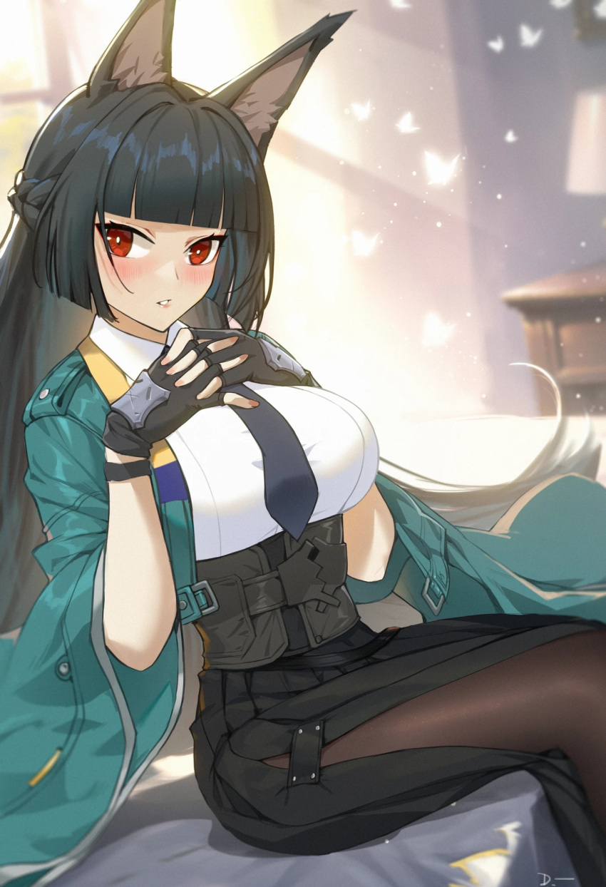 Safebooru - 1girl animal ears black hair fox ears hoshimi miyabi long hair zenless zone zero ...