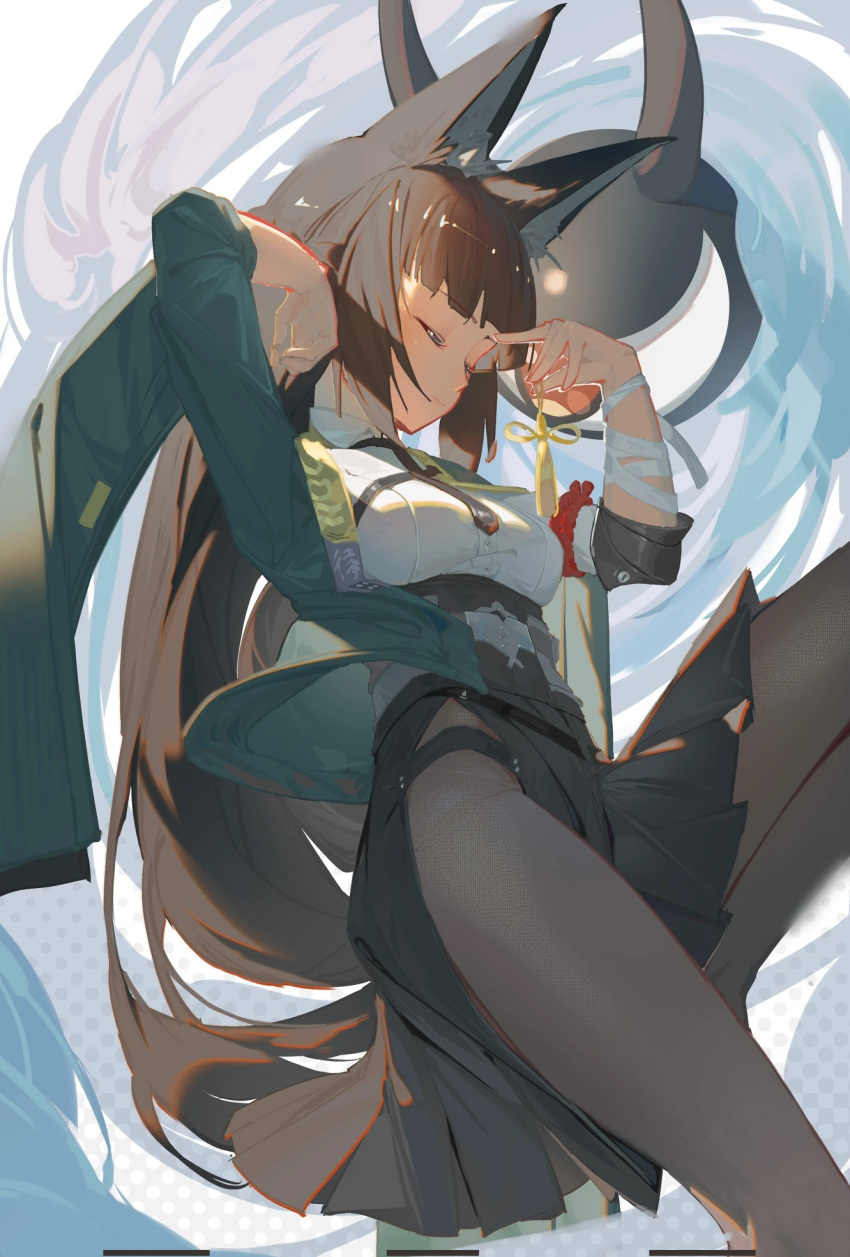 Safebooru - 1girl adjusting hair animal ears closed eyes closed eyes fox ears hoshimi miyabi ...
